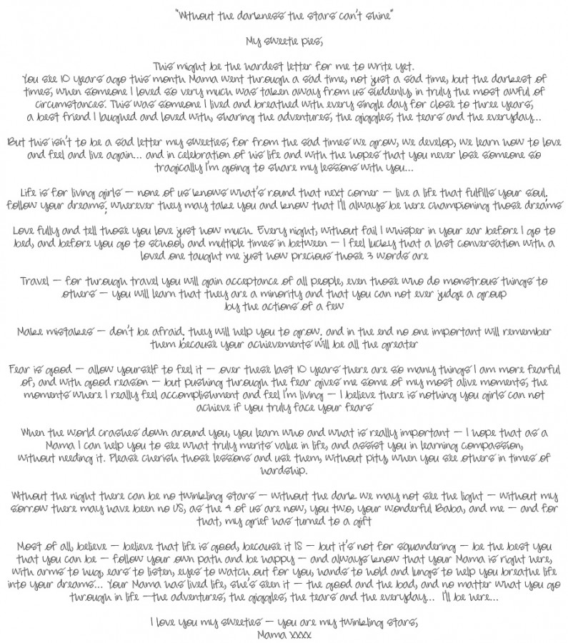 Letter to my Daughters | October 2012 - Kirsty Larmour Photography ...